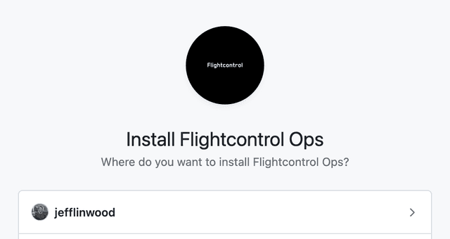 Connecting GitHub Accounts to Flightcontrol - Flightcontrol