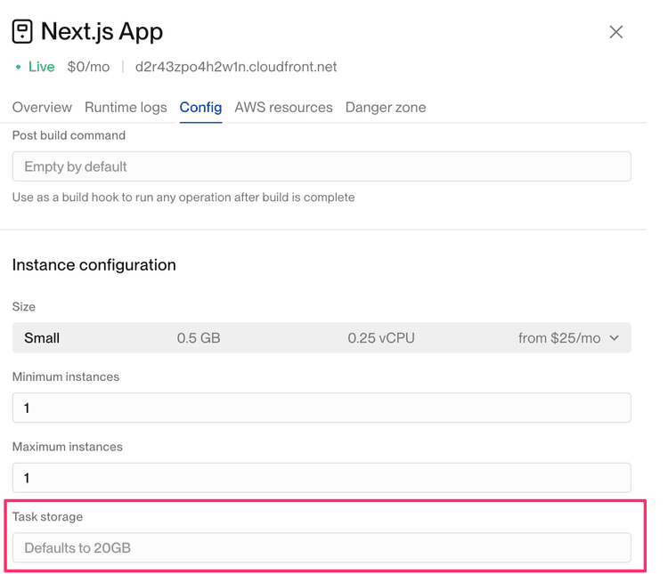 Fargate deployment error - No space left on device - Flightcontrol
